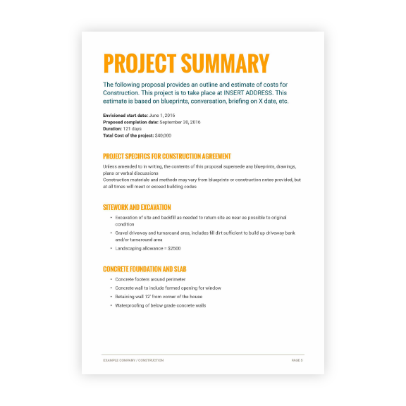 Construction Proposal Template | Proposify