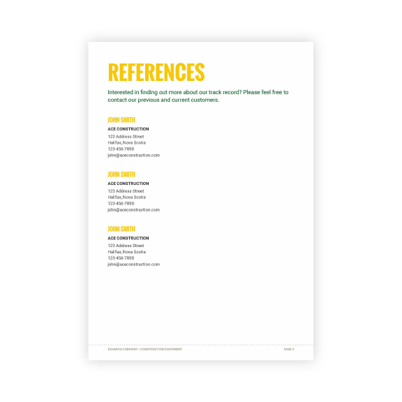 Construction Equipment Proposal Template - Free Sample | Proposify