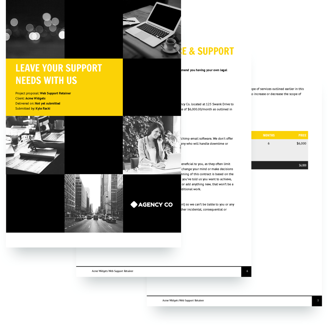 Web Support Retainer Proposal Template | Proposify