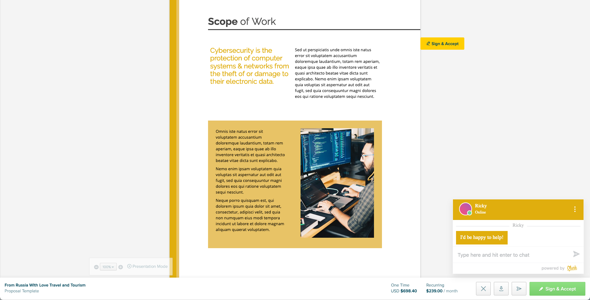 Olark Proposal Software Integration | Proposify