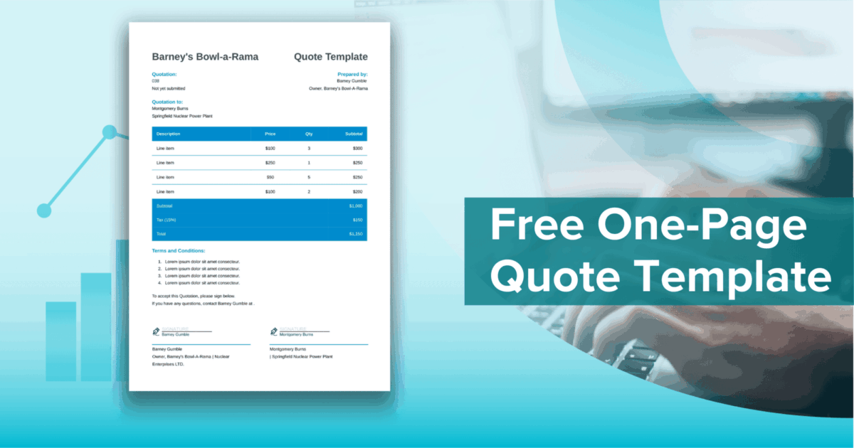 Free One-Page Quote Template | Proposify [Free Trial]